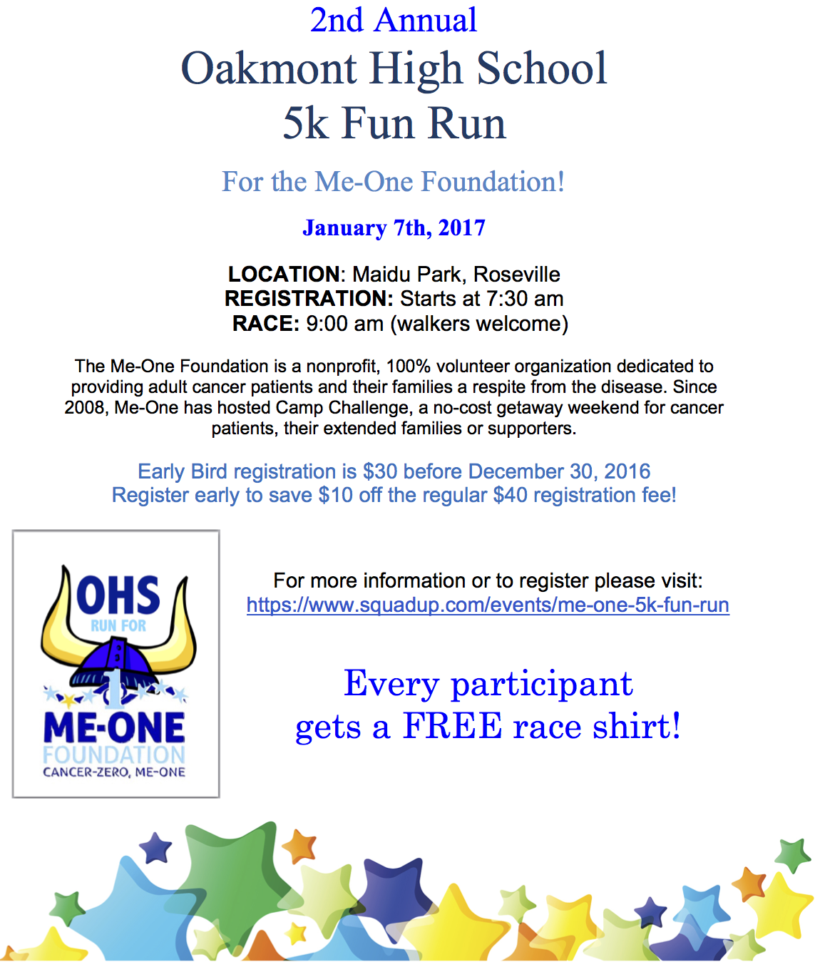 Me-One 5K Fun Run | SquadUP - Create an Event, Share an Experience